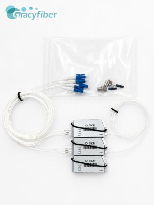China 4CH CWDM Module 1270-1330nm Low Loss 1x4 Fiber Optic Mux Demux FC APC 2.0mm Cable 1.5m for sale