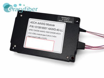 China 40CH 100GHz DWDM AAWG Module AAWG 40 LL Flat Top C21 C60 Low Loss Fiber Optic Mux Demux LC UPC for sale