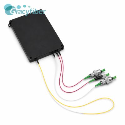 China 1550nm Single Mode Cascaded FBT Coupler Module 5 95 and 50 50 G657A1 Fiber FC APC Custom Path Matched ABS Box for sale