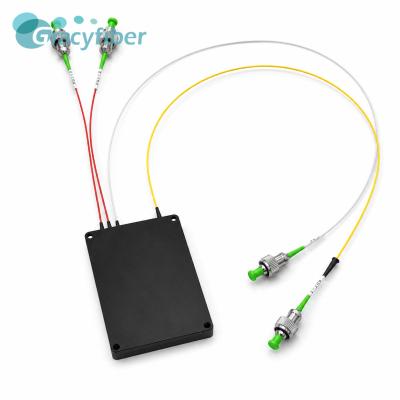 China 1060nm Cascaded FBT Optical Coupler Module Hi1060 Fiber 5 95 50 50 Split Ratio FC APC for Fiber Laser and Sensing for sale
