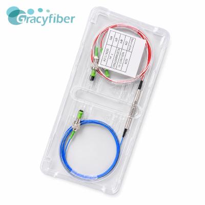 China 1650nm Dual Stage 3 Port Optical Circulator P Grade SMF 28e Low Loss High Isolation FC APC Steel Tube for sale