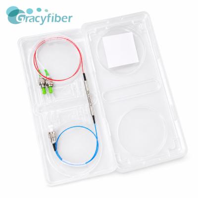 China 1650nm Dual Stage 3 Port Fiber Optic Circulator P Grade SMF 28e Low Insertion Loss High Isolation FC APC Steel Tube for sale