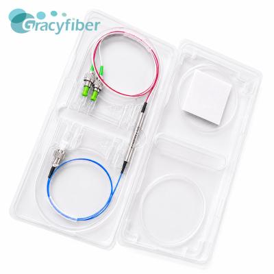 China High Isolation 1650nm 3 Port Optical Fiber Circulator SMF 28e FC APC FC PC for OTDR and Optical Line Monitoring for sale