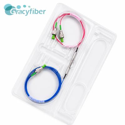 China 3 Port 1650nm Optical Circulator Polarization Independent SMF 28e Fiber High Isolation Steel Tube Device for Optical Monitoring for sale