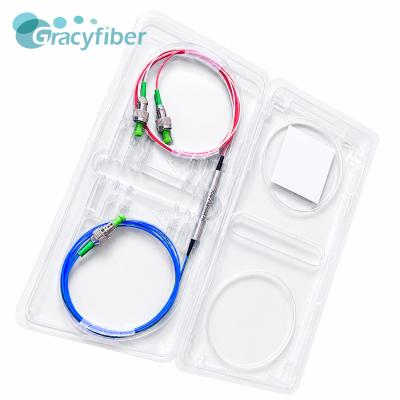 China 1650nm 3 Port Fiber Optic Circulator Polarization Insensitive P Grade High Isolation Low Loss with FC APC and FC PC Connectors for sale