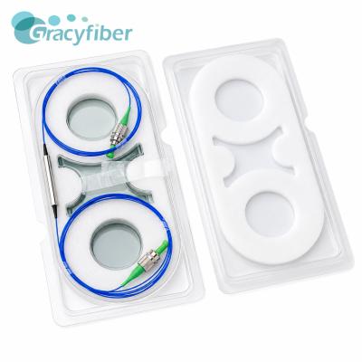 China PM1550, Dual stage,1550nm PM optical isolator,fiber length: 1.0m,fast axis blocked,0.9mmwith FC/APC ，Passive Optical Components for sale