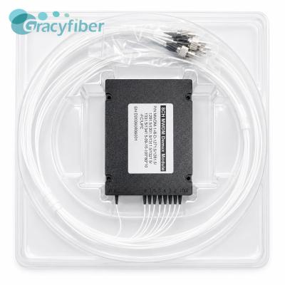 China 8CH MWDM Mux Module 1271.5–1341.5nm 10nm Spacing Low Insertion Loss FC UPC 100×80×10mm ABS Box，Passive Optical Components for sale
