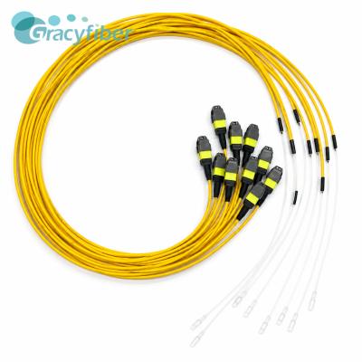 China Custom 8 Channel SMFA 250P A0° Lidless Fiber Array Corning SMF-28e 2mm Yellow Tube MTP APC Female for sale