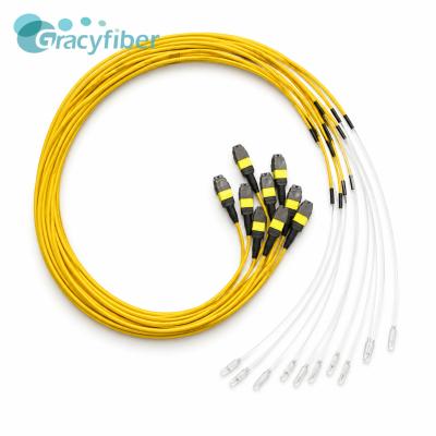 China 8CH SM Fiber Array 250um Pitch Lidless A0 Degree Corning SMF-28e 12F MTP APC Female Low Loss 1m Cable for sale