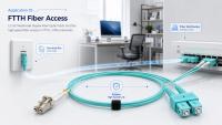 China LC to SC Multimode Duplex Fiber Optic Patch Cord LC-SC Fiber Patch Cable Dual Core Optical Jumper for Data Center LAN Enterprise Network for sale