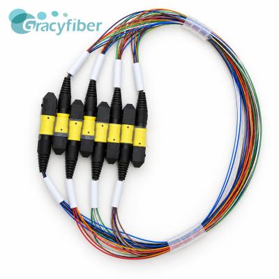 China 32F 4×MPO-12/APC Elite Male to 4×MPO-12/APC Elite Male Type B Single-Mode Fiber Assembly for sale