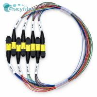 China 4× MPO-12/APC Male to 4× MPO-12/APC Male 32F G657A1 Type B Cable Assembly for sale