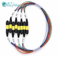 China 32F 4×MPO-12/APC Elite Male to 4×MPO-12/APC Elite Male Cable Assembly, G657A1, Method B for sale