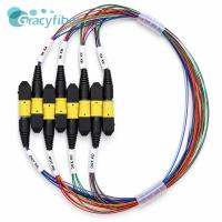 China 32F 4×MPO-12/APC Elite Male to 4×MPO-12/APC Elite Male Cable Assembly, G657A1, Method B for sale