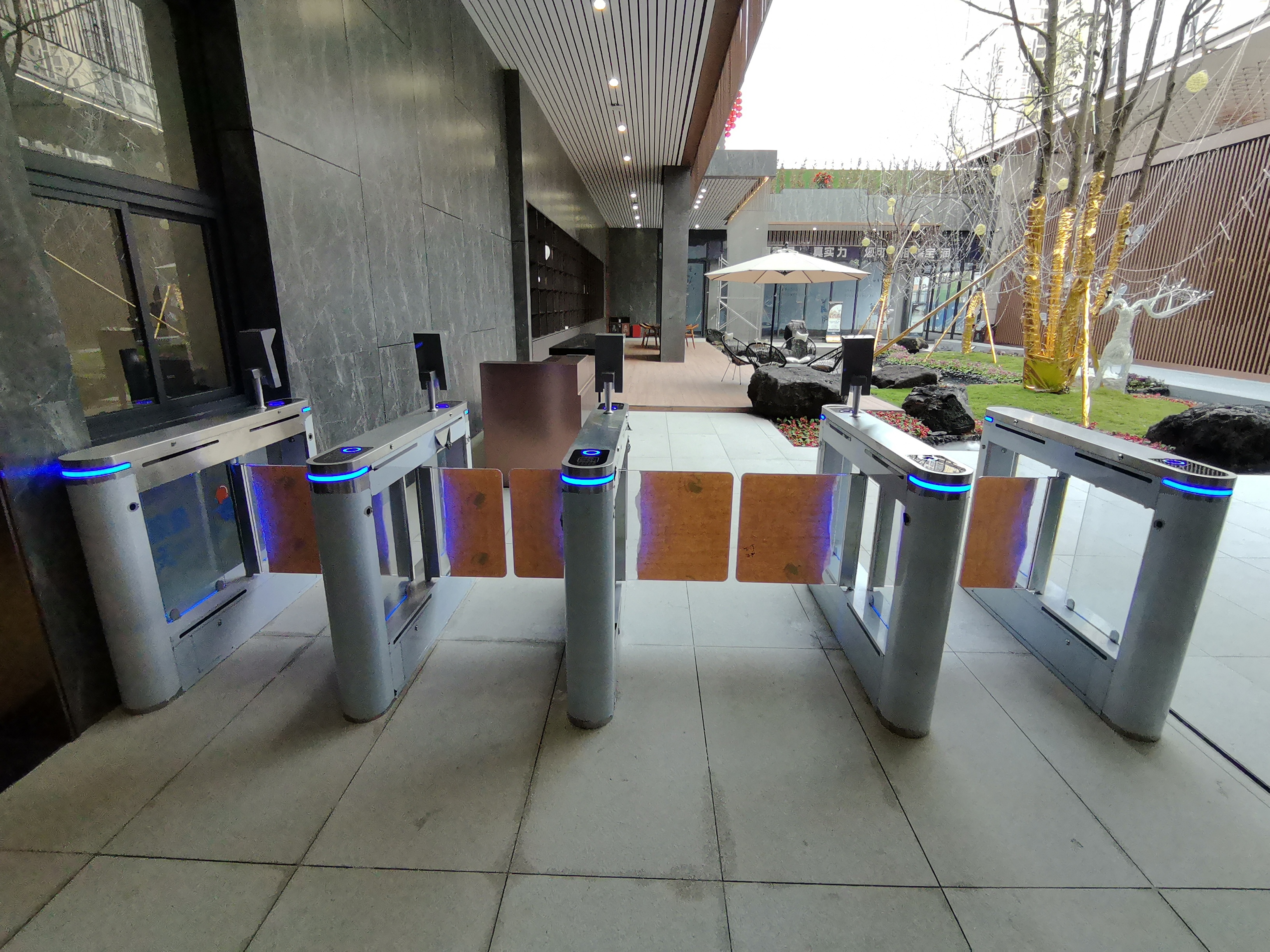 Intelligent turnstiles installed in office building