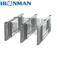 China IRONMAN Intelligent Speed Gate Turnstile with 10mm Acrylic Arms and 30 Persons/Minute Capacity for Airport Access Control for sale