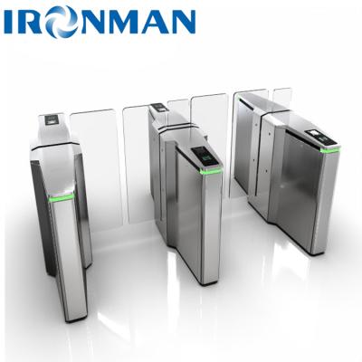 China IRONMAN Security Glass Swing Turnstile with 1000MM Channel Width and 30 Persons/Min Capacity - Entrance Gate Access Control System for sale