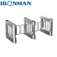 China Anti Collision Swing Barrier Gate Turnstile 10mm Acrylic 6 Pairs Infrared Sensors for Government Halls Sports Venues Convention for sale