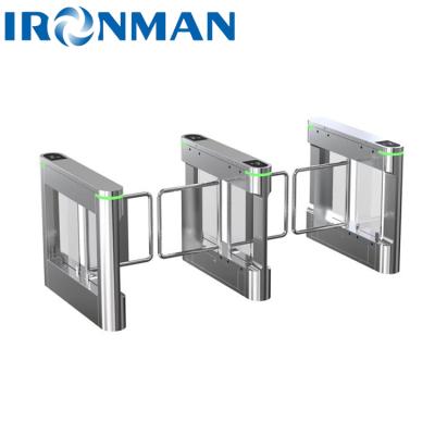 China Anti Collision Swing Barrier Gate Turnstile 10mm Acrylic 6 Pairs Infrared Sensors for Government Halls Sports Venues Convention for sale
