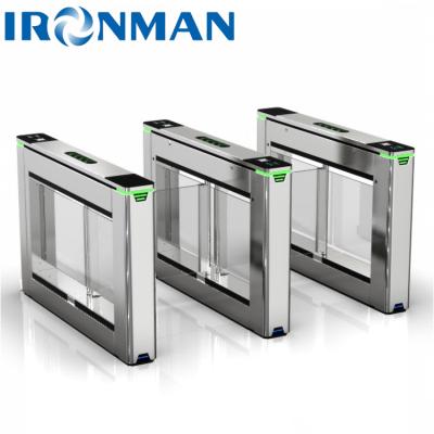 China Stainless Steel Swing Gate Turnstile DC24V Double Direction High Speed 1100mm Channel Width for sale