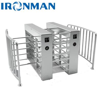 China Metal Wings Half Height Turnstile 304 Stainless Steel 1400x1200mm with 30 Persons/Min Capacity for Access Control for sale