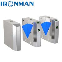 China 304 Stainless Steel Automatic Flap Barrier Turnstile with ID Card Recognition 1200x300x980mm for sale