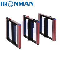 China Red Security Swing Barrier RFID Reader Access Control System Speed Gate Turnstile with Acrylic/Tempered Glass Material for sale