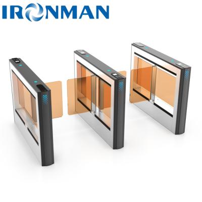 China Aluminum Alloy Swing Barrier Turnstile 1400x166x1000mm Face Recognition Access Control Gate for sale