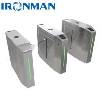 China Oblique Octagon Flap Barrier Turnstile - 1200x300x980mm Stainless Steel Access Control Gate with 45-50 People/Min Throughput for sale