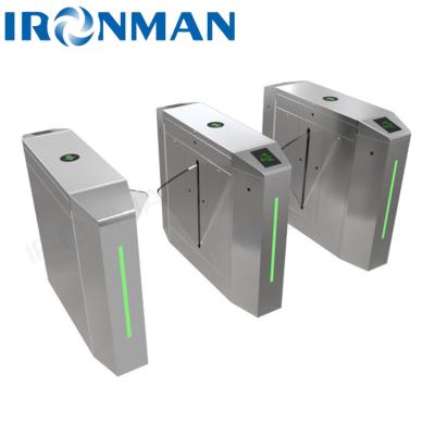 China Oblique Octagon Flap Barrier Turnstile - 1200x300x980mm Stainless Steel Access Control Gate with 45-50 People/Min Throughput for sale