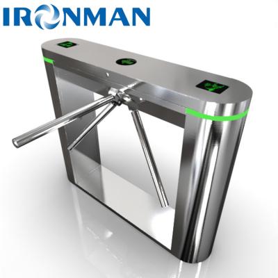 China Card Reader Tripod Turnstile Gate Stainless Steel Arm Automatically Drop Down for sale