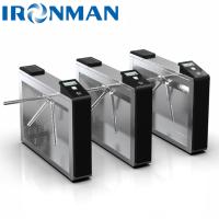 China Stainless Steel Pedestrian Counting Flap Barrier Gate with 2 Infrared Anti-Clamping Sensors for sale