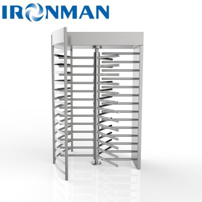 China Stainless Steel Full Height Pedestrian Turnstile AC220V with 0.2s Speed and 30 Persons/Min Capacity for Access Control for sale