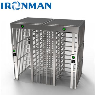 China 304 Stainless Steel Full Height Turnstile with Double Lane - 2300mm Height, 30 Persons/Min Capacity for sale