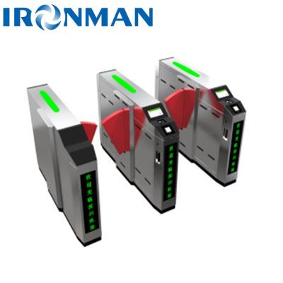 China Security Pedestrian Flap Barrier Turnstile with 1000mm Channel Width and 30 Persons/Minute Capacity - Waist Height Access Control for sale