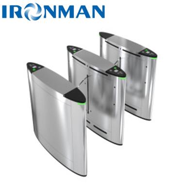China AISI SUS304 Flap Barrier Turnstile Gate Access Control System - 1400×300×980mm, 45-50 People/Minute Capacity for sale