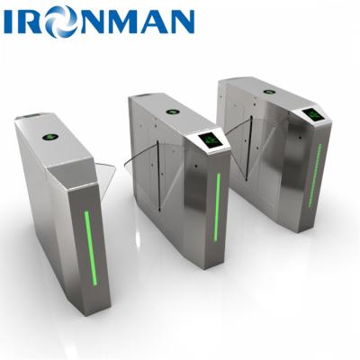 China Stainless Steel Flap Turnstile Gate with Face Recognition RFID QR Code 1200x300x980mm for sale