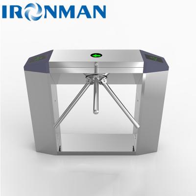 China Pedestrian Access Control Tripod Turnstile Barrier Gate RFID Reader Semi-auto 1200mm for sale