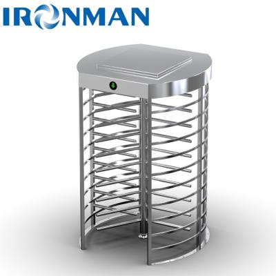 China Full Height Pedestrian Turnstile Gate 1500x1460x2300mm Stainless Steel SUS304 for sale