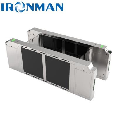 China Smart Train Station Turnstile 2850×200×985mm 304 Stainless Steel Open Channel Access Control Gate for sale