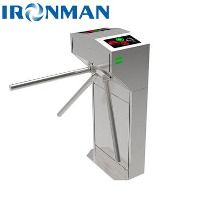 China Vertical Tripod Turnstile Gate Security Entrance 420x330x980mm SUS304 Stainless Steel RFID IC Card Reader for sale
