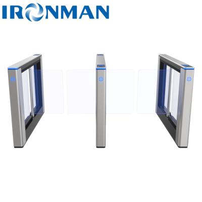 China Office Lobby Motorised Single-Lane Swing Barrier Gate 600mm Passage Width Aluminum Alloy for sale