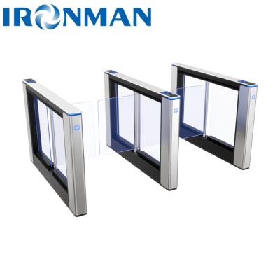 China Glass Wing Swing Barrier Turnstile 600mm Wide Lane for High Traffic Areas for sale