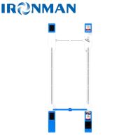 China SUS201 Stainless Steel AB Interlocking Turnstile 10MM Tempered Glass Heavy Duty Access Control for sale