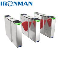 China High-Security Flap Barrier Turnstile 304 Stainless Steel 12 Infrared Sensors Gear-Driven Access Control Gate for sale