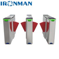 China Wide Passage Flap Barrier Turnstile 900mm 12-Pair Infrared Sensors 2mm 304 Stainless Steel Access Control for sale