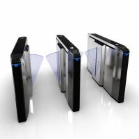 China Flap Barrier Turnstile with Face Recognition Visitor Management and 10mm Acrylic Swing Gate for sale