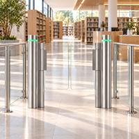 China SUS304 Stainless Steel Speed Gate Turnstile with Sound and Light Alarm for Indoor/Outdoor Use for sale