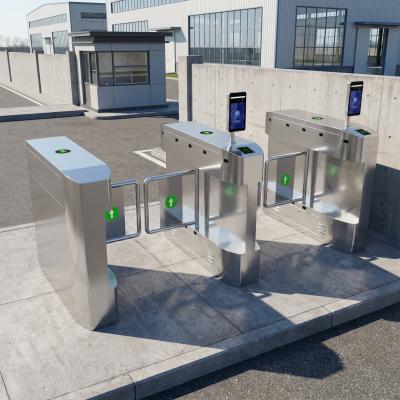 China Brushless Servo Motor Swing Gate Turnstile 1200mm 304 Stainless Steel for Subway Amusement Park for sale