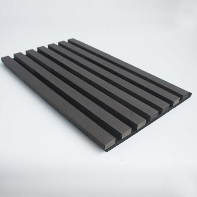 China Nontoxic Black Oak Wood Veneer Wall Panels For Hotel Foyer for sale